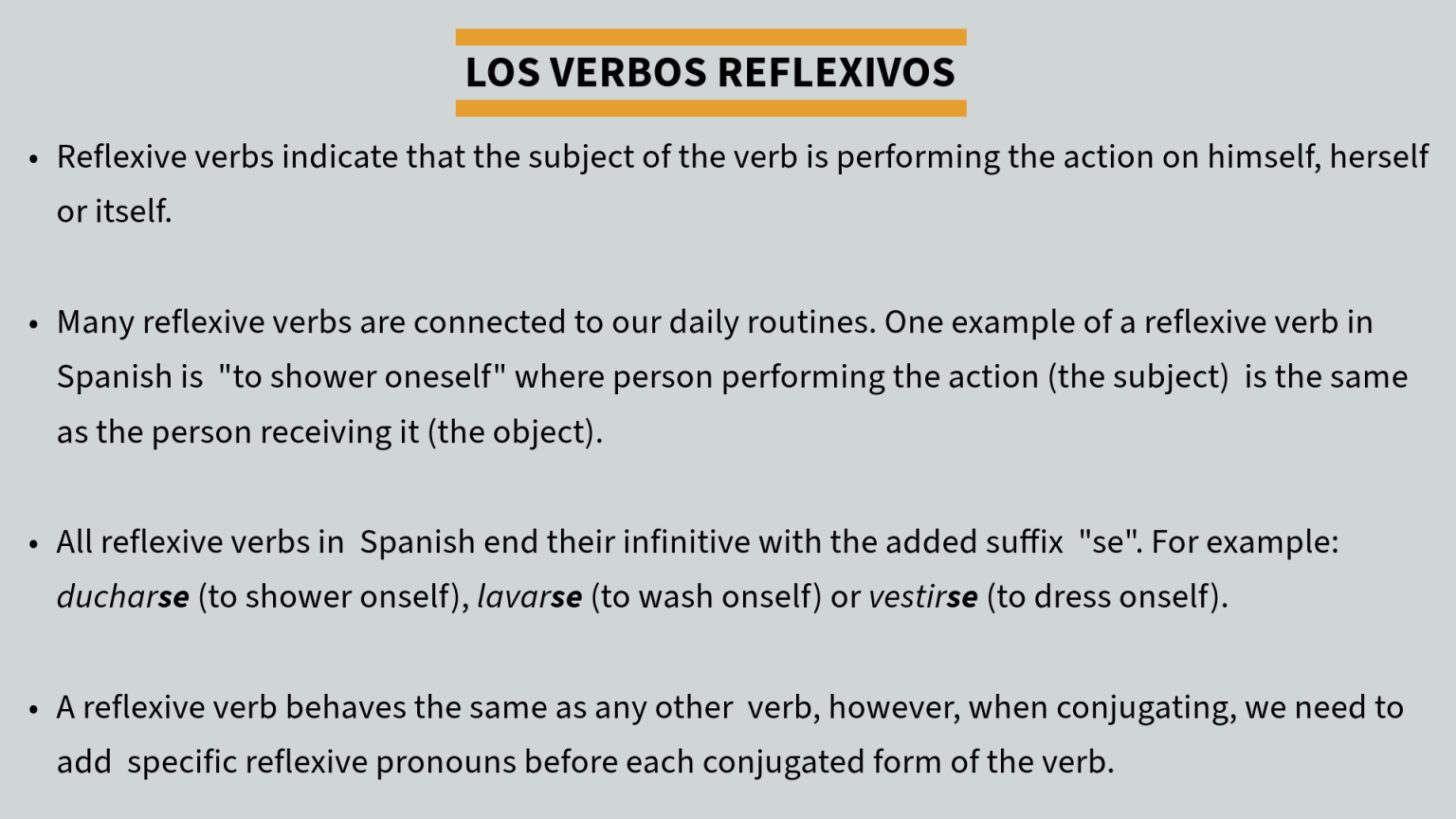 Los verbos reflexivos – Aprendiendo Español en Australia: Principiante